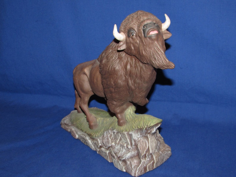 BUFFALO CERAMIC FIGURINE Hand Painted Free Shipping - Etsy
