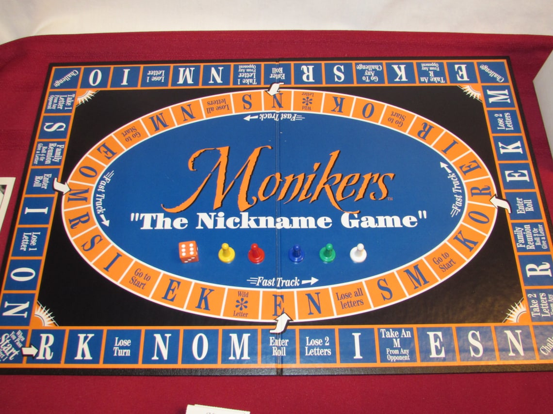 MONIKERS GAME 1994 The Nickname Game Vintage | Etsy