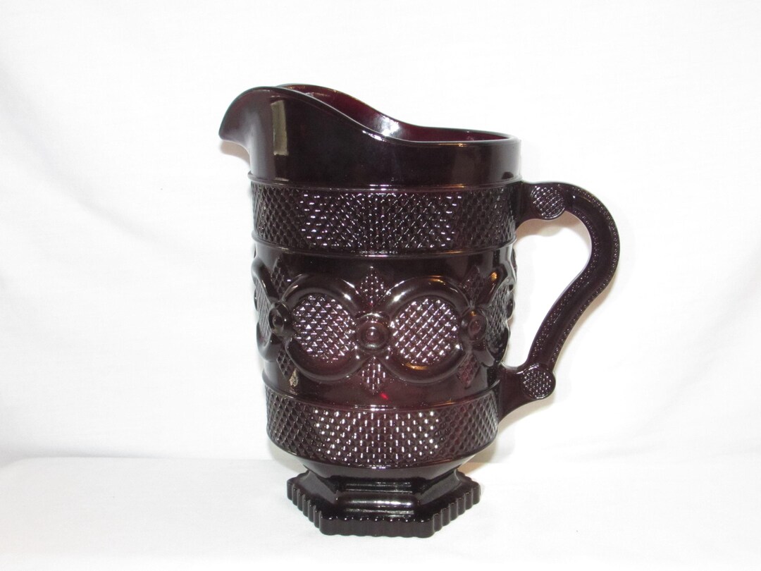 AVON 1876 CAPE COD Pitcher Ruby Red 1980 Free Shipping - Etsy