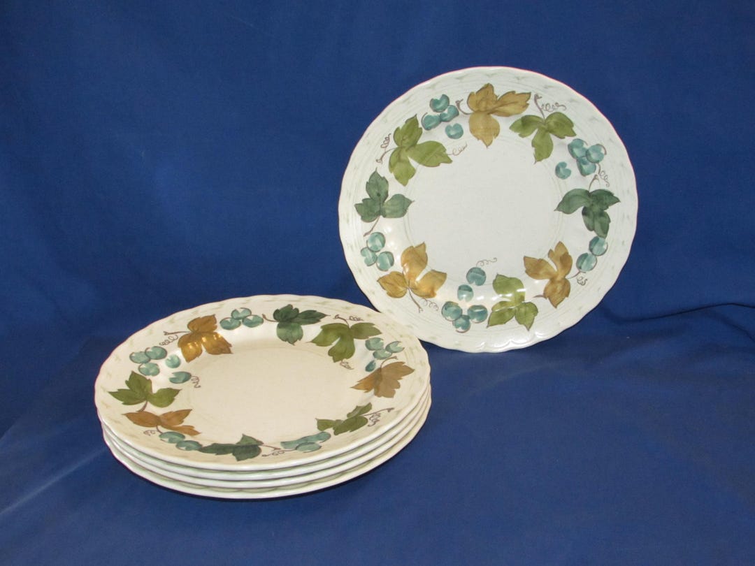 Metlox VINEYARD DINNER PLATES Vernon Ware 1960s Set of 5 Free Shipping ...
