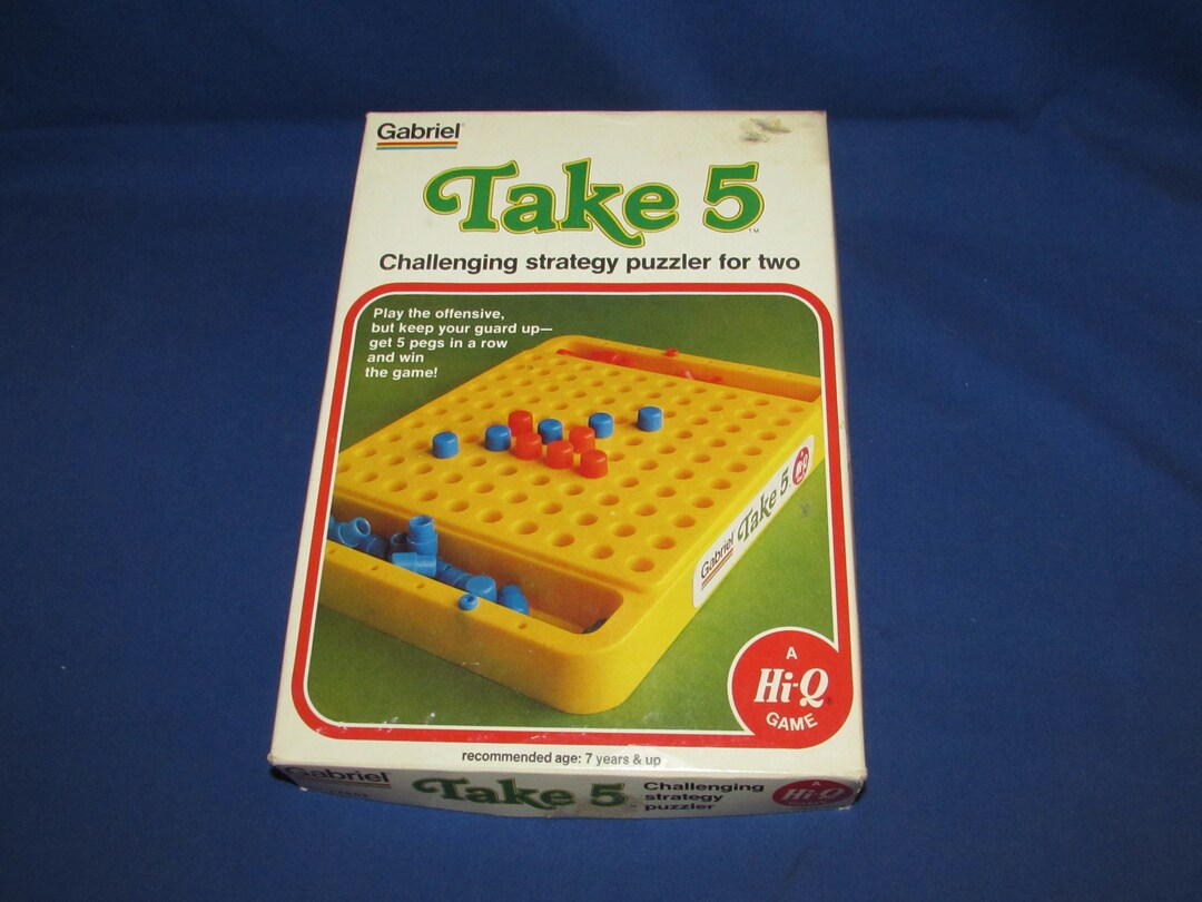 TAKE 5 Game Gabriel 1977 Challenging Strategy Puzzler for Two - Etsy