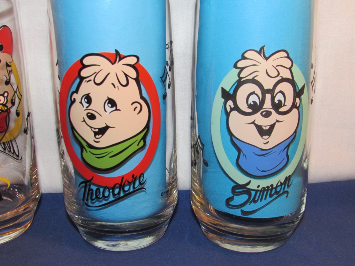 CHIPMUNK GLASSES 1985 Alvin Simon Theodore and the Chipettes - Etsy