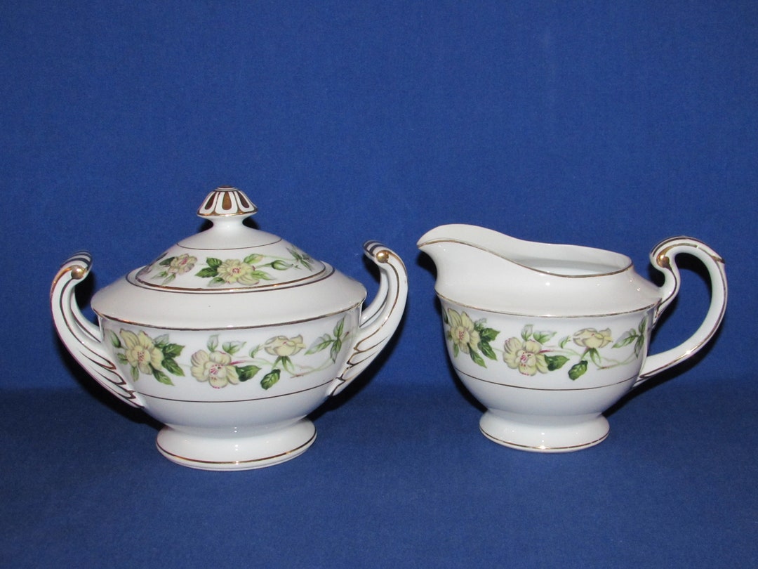 VALMONT BARCAROLE Sugar Bowl and Creamer 1960s Bone China Free Shipping ...