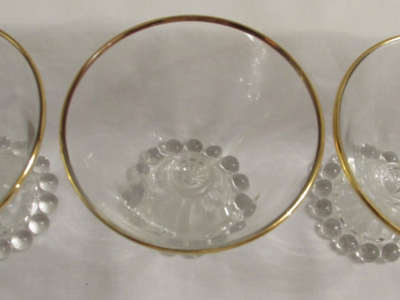 CANDLEWICK DESSERT CUPS Gold Rimmed Set of 6 Vintage Glassware - Etsy
