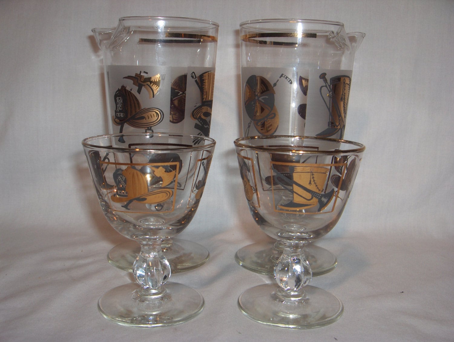 COCKTAIL PITCHERS With Matching Glasses Martinis Set of 2 | Etsy