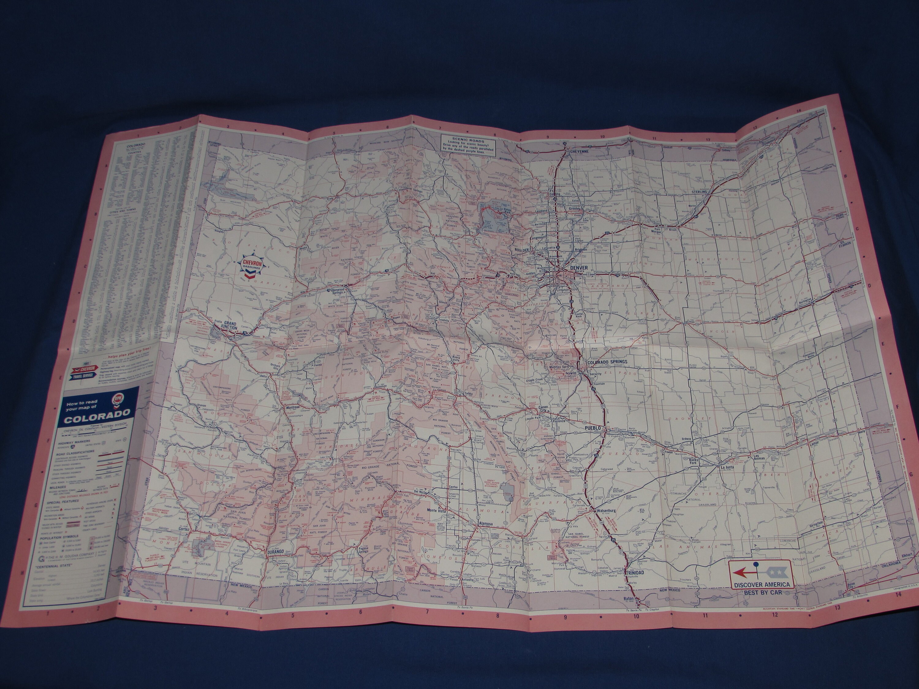 CHEVRON COLORADO MAP 1969 Petroliana Vintage Advertising - Etsy