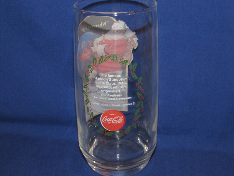 COCA-COLA Santa Glass Santa by Haddon Sundblom Series II Glass - Etsy