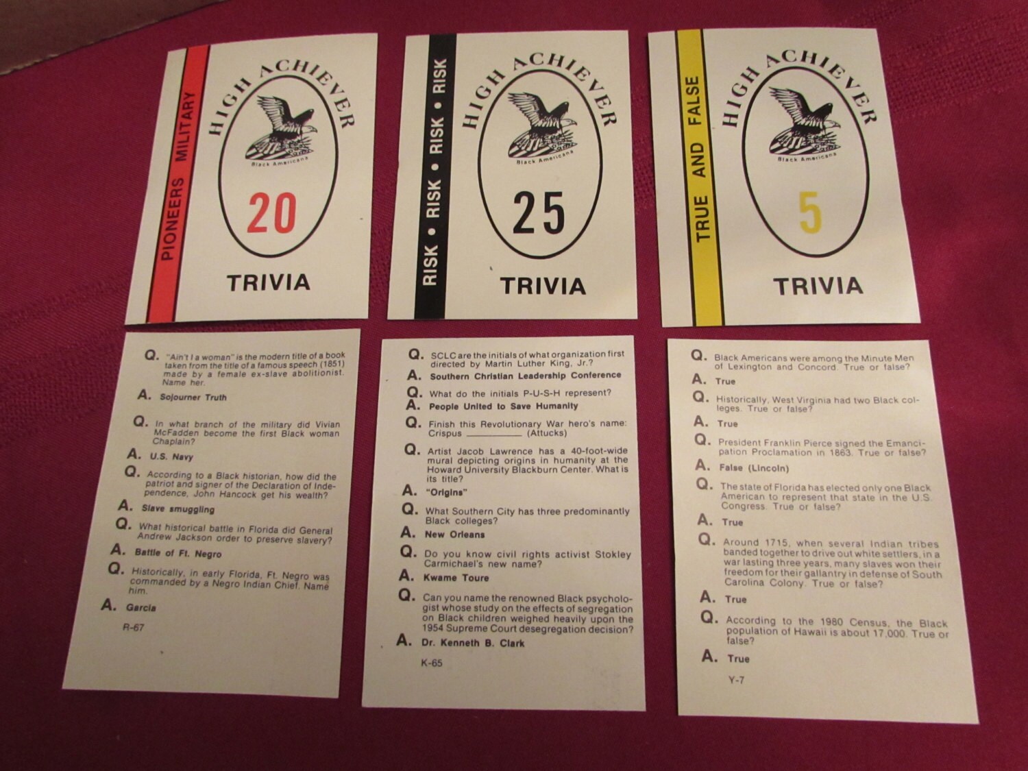 HIGH ACHIEVER GAME En-lite 1985 Black History Trivia Game Rare - Etsy