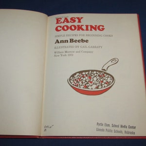 COOKBOOK Easy Cooking Book 1972 Simple Recipes for Beginning Cooks Free ...