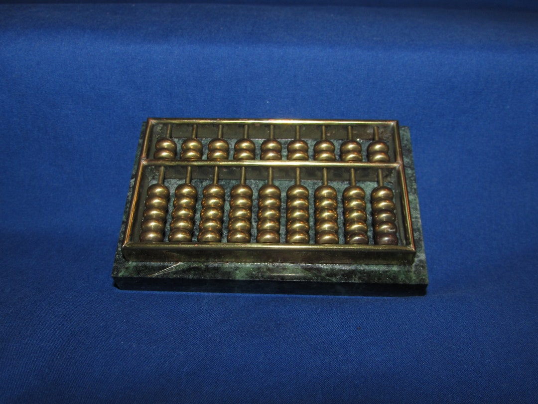 MINI ABACUS PAPERWEIGHT 1960s Brass on Marble Base - Etsy