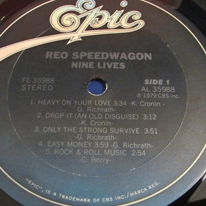 REO SPEEDWAGON 1979 Nine Lives Free Shipping - Etsy