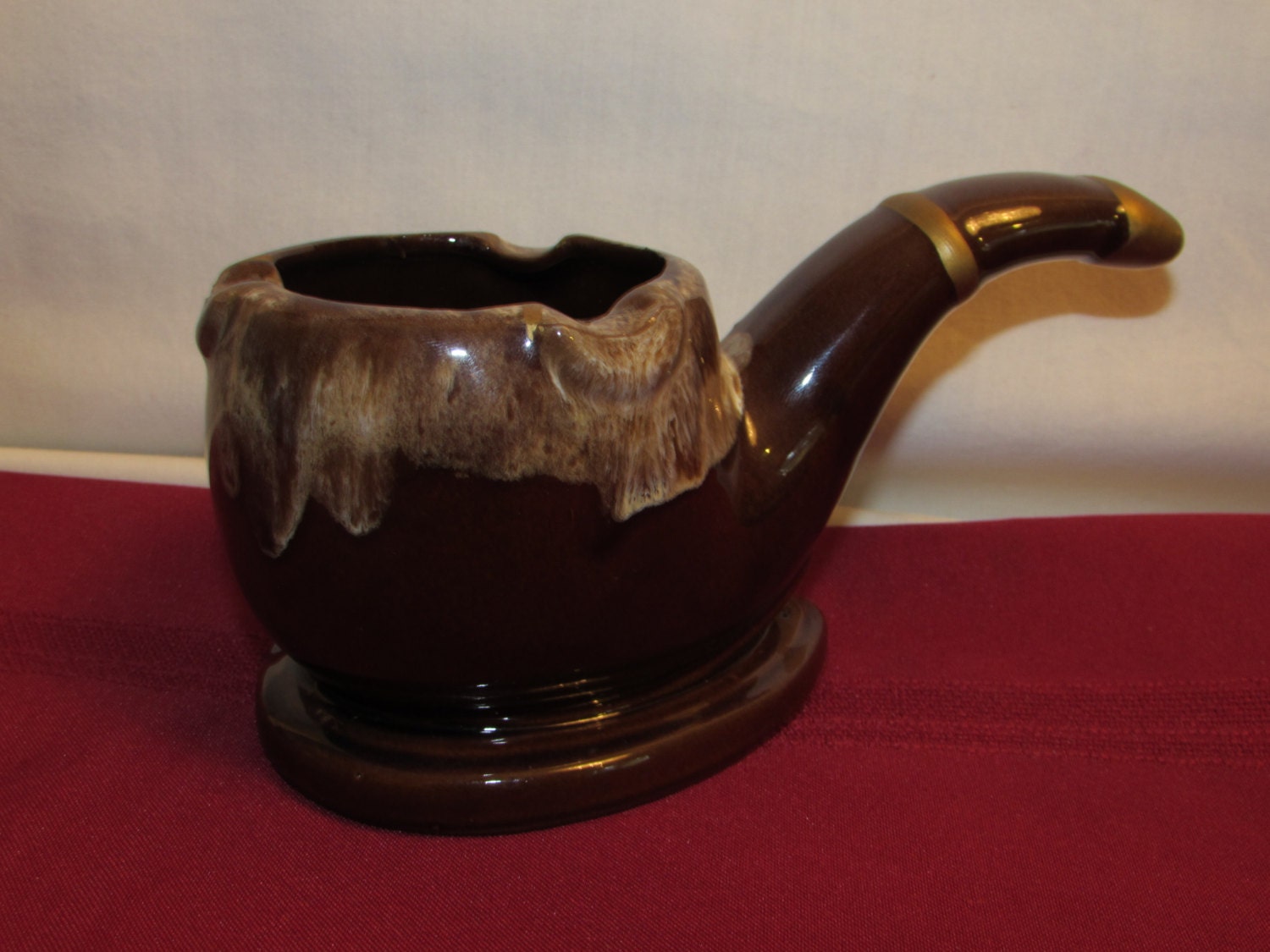 NAPCO PIPE ASHTRAY Brown Drip Glaze Tobacciana Vintage - Etsy