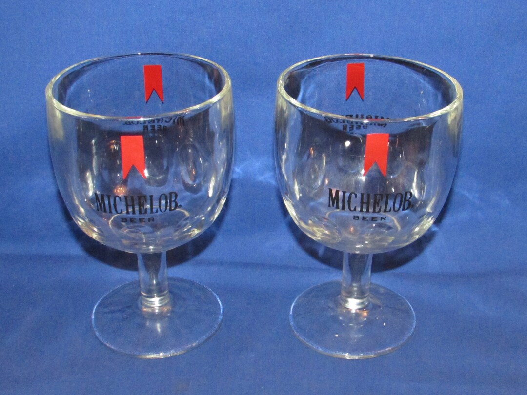 MICHELOB THUMBPRINT GOBLETS Set of 2 Breweriana Advertising Vintage - Etsy