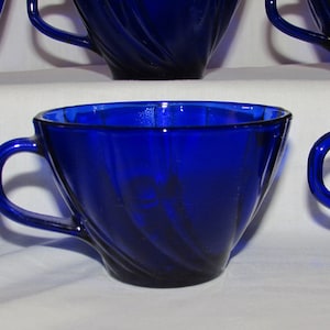 Vereco COBALT BLUE TEACUPS Set of 6 France Free Shipping - Etsy