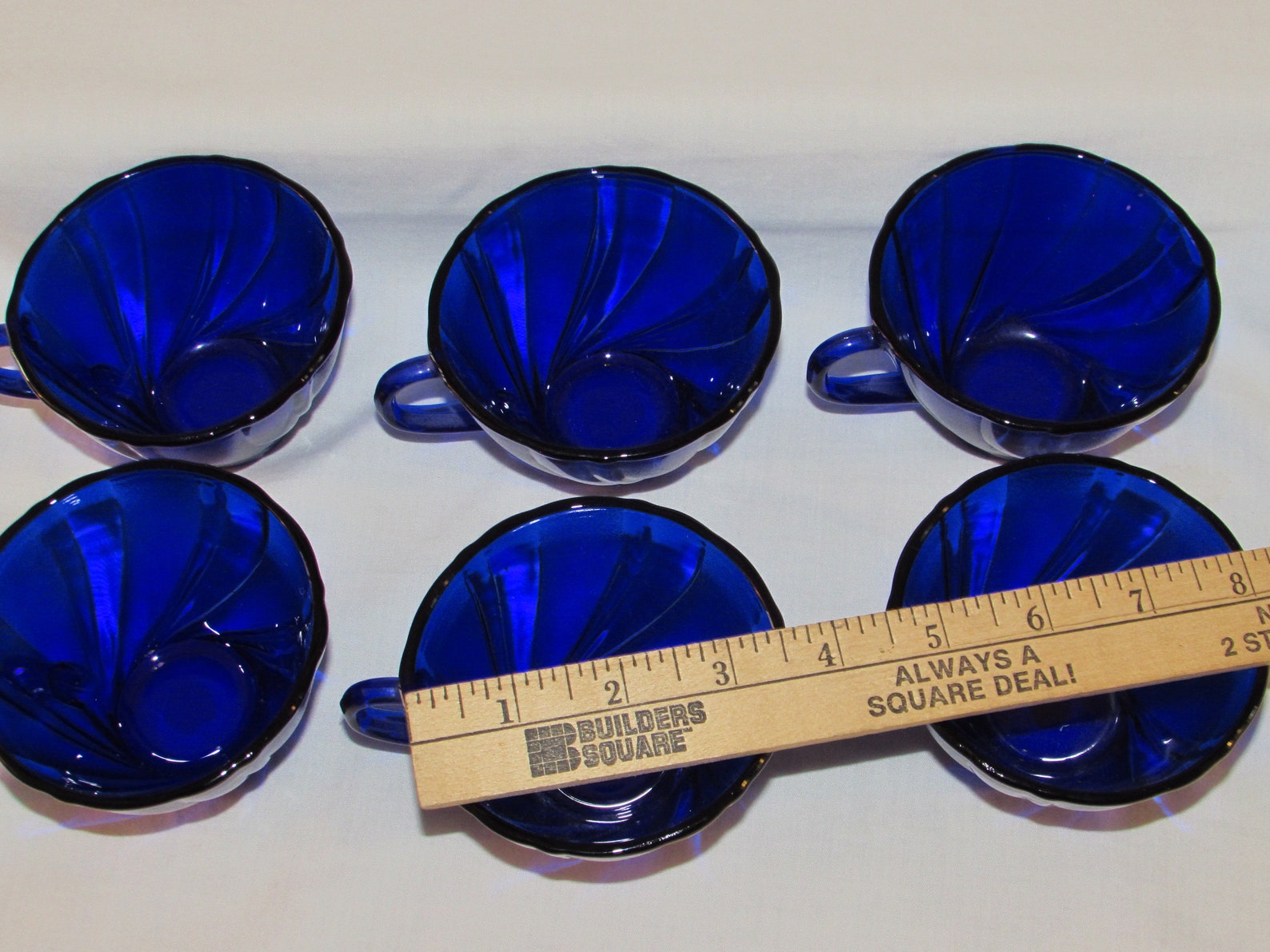 Vereco COBALT BLUE TEACUPS Set of 6 France Free Shipping | Etsy