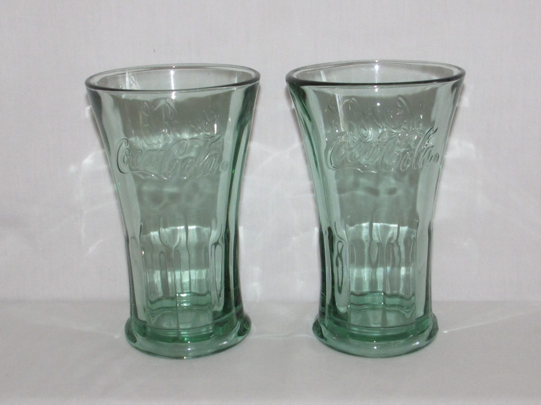 COCA-COLA GLASSES Set of 2 Libbey Flair Top Soda Fountain Vintage - Etsy