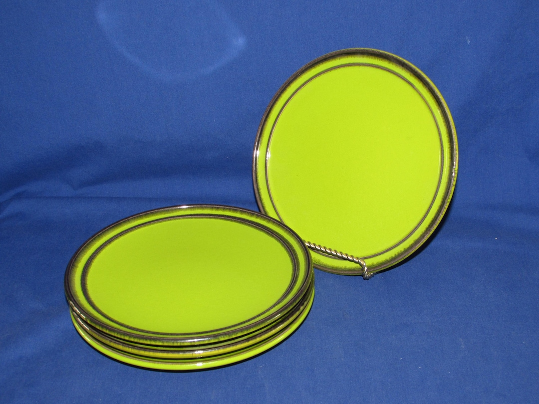 WAECHTERSBACH DESSERT PLATES Set of 4 Apple Green 1980s Ceramic West ...
