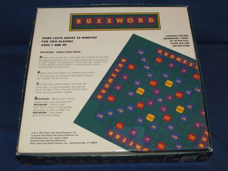 BUZZWORD GAME 1995 Fastest Word Game Ever by The Great | Etsy