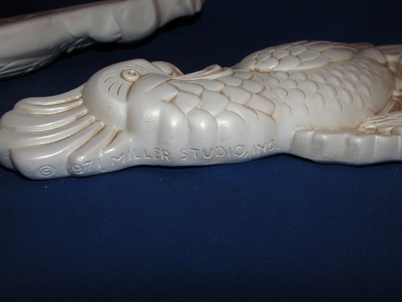 MILLER STUDIO CHALKWARE Parrots and Mirror 1970s Vintage Wall Decor ...