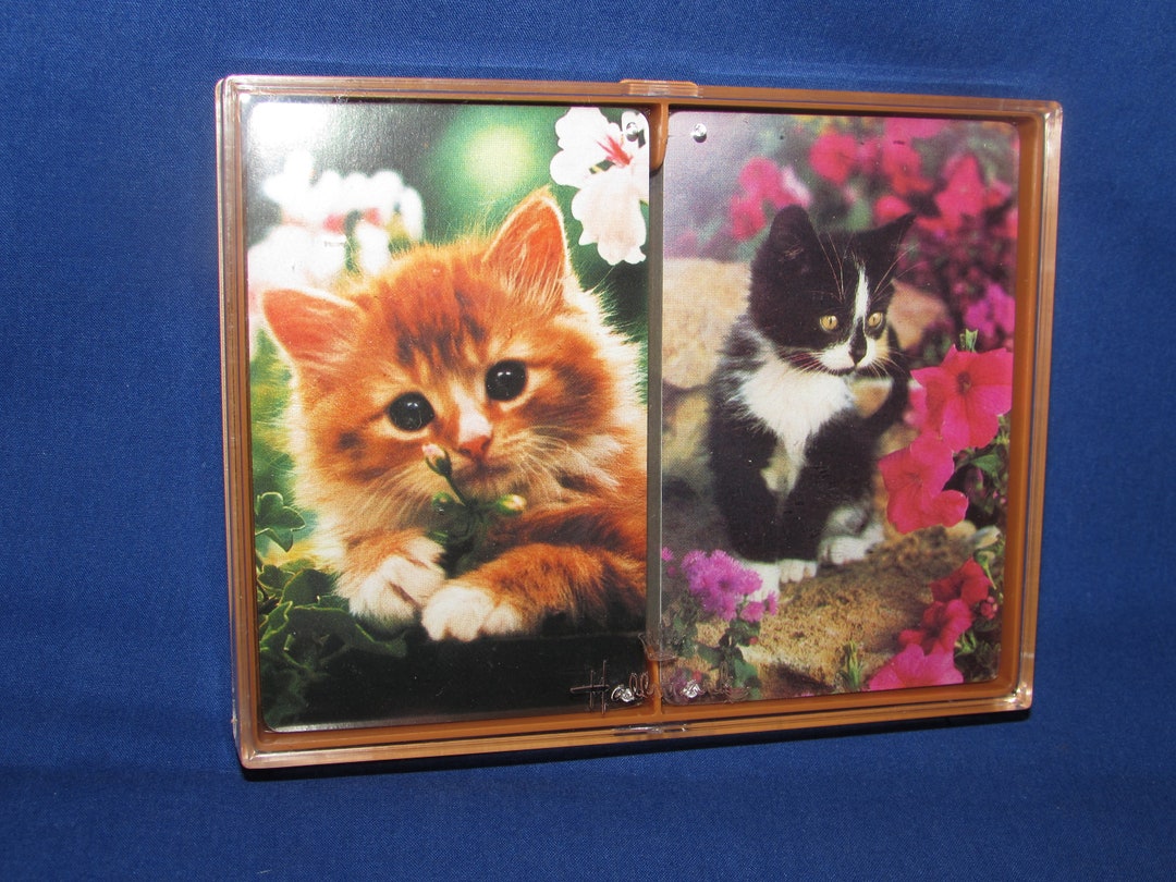 HALLMARK PLAYING CARDS Garden Kittens Double Deck 1970s Vintage New ...