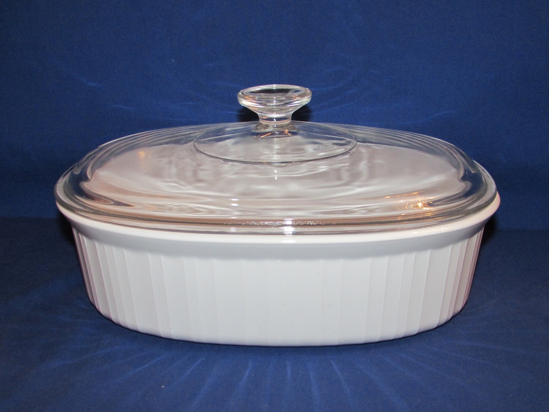 Corning Ware FRENCH WHITE Oval Baking Dish With Lid F-2-B With Lid ...