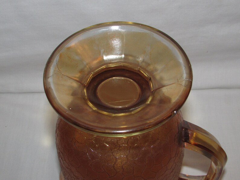PITCHER JEANETTE GLASS Marigold Crackle Iridescent 1929 Free Shipping ...