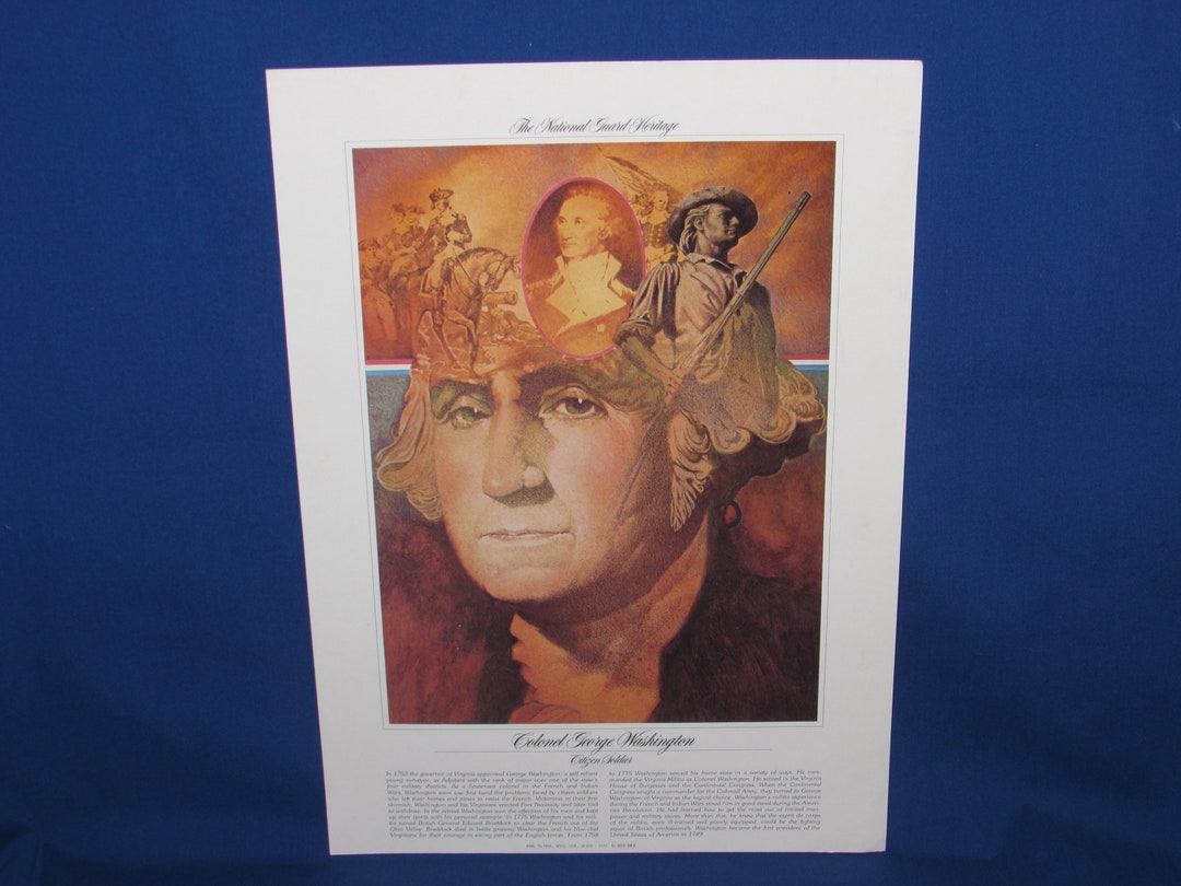 CITIZEN SOLDIER PRINT Colonel George Washington 1976 the National Guard ...