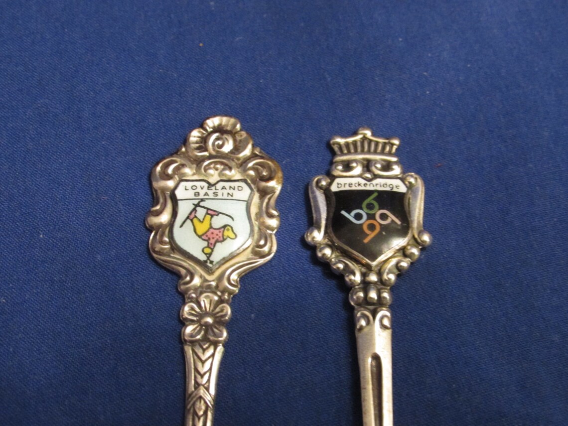COLORADO SKI AREAS Souvenir Solid Silver Spoons Set of 2 From - Etsy