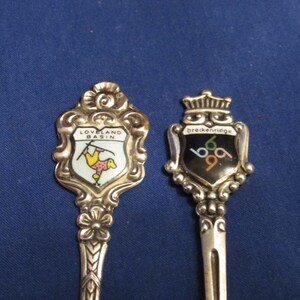 COLORADO SKI AREAS Souvenir Solid Silver Spoons Set of 2 From ...