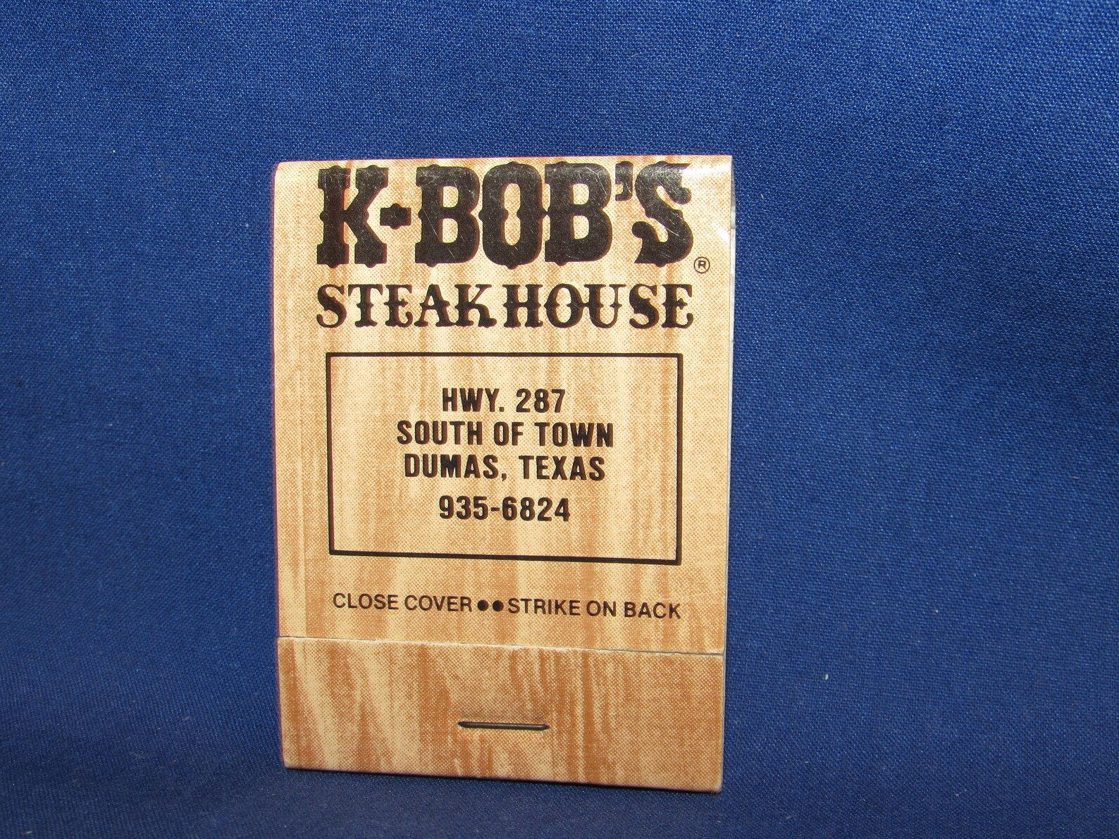 DUMAS TEXAS MATCHBOOK K-bobs Steakhouse Free Shipping - Etsy