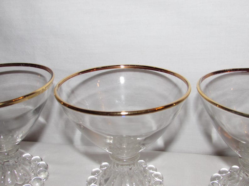 CANDLEWICK DESSERT CUPS Gold Rimmed Set of 6 Vintage Glassware - Etsy