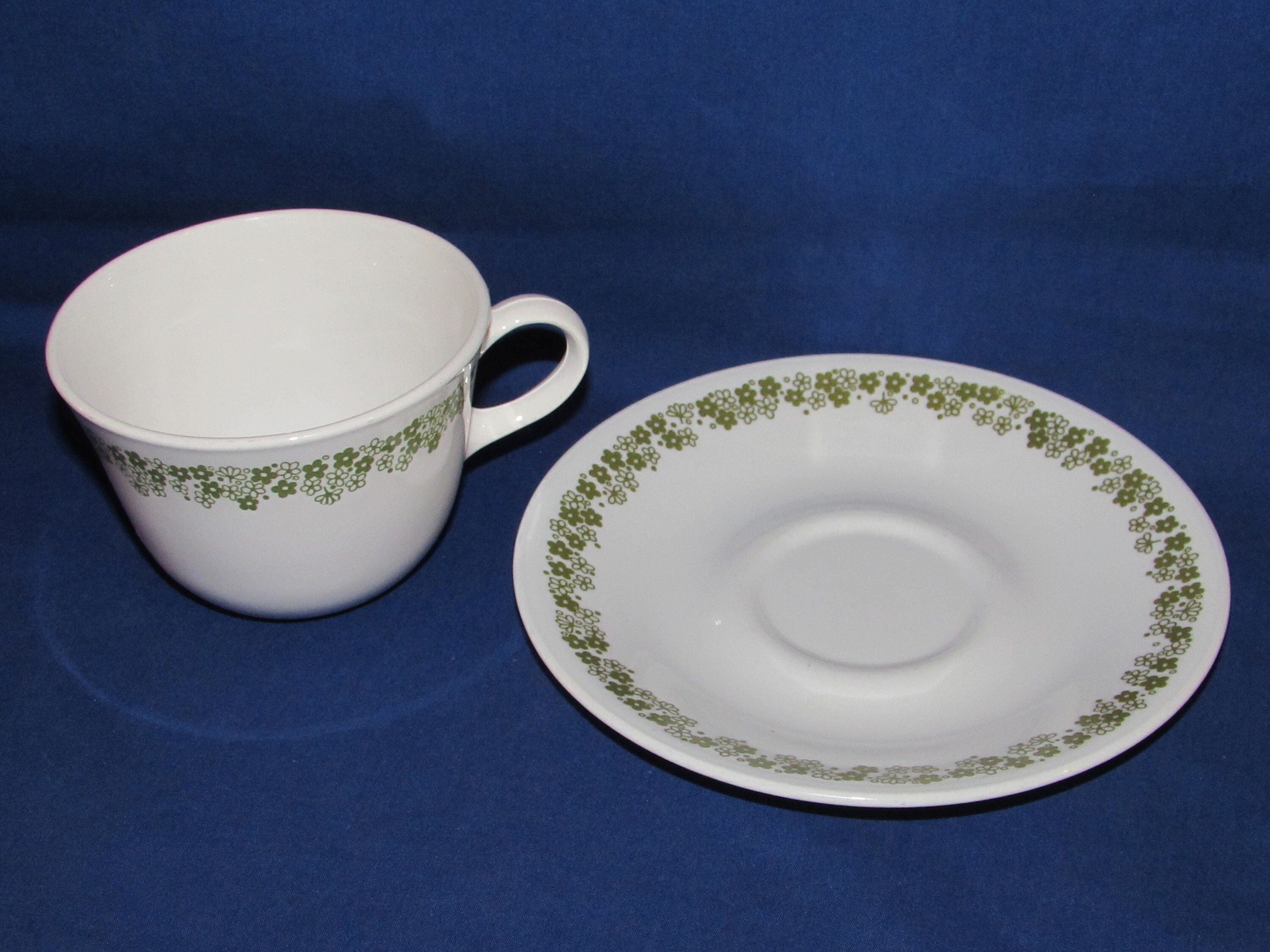 CORELLE CRAZY DAISY Spring Blossom Tea Cup and Saucer 1970s Set of 4 ...