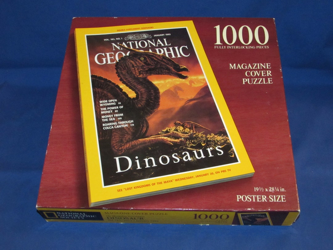 National Geographic JIGSAW PUZZLE 1993 the Mongolian Saurolophus 1000 ...