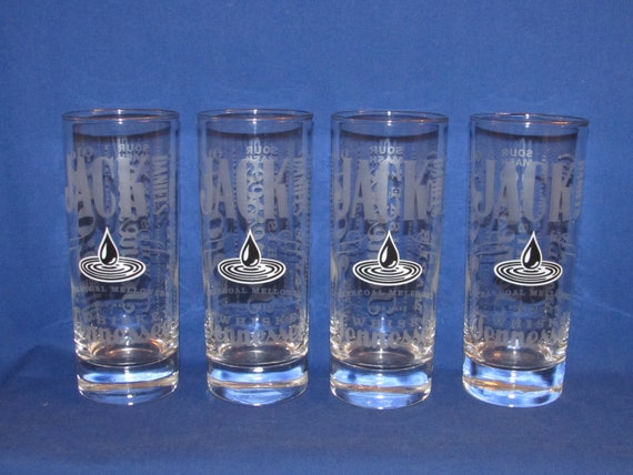 JACK DANIELS GLASSES Set of 4 Tall Cocktail - Etsy