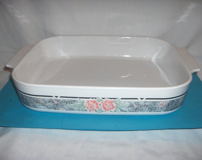 EXTRA LARGE Corning Ware A21BN Silk and Roses Casserole Dish - Etsy