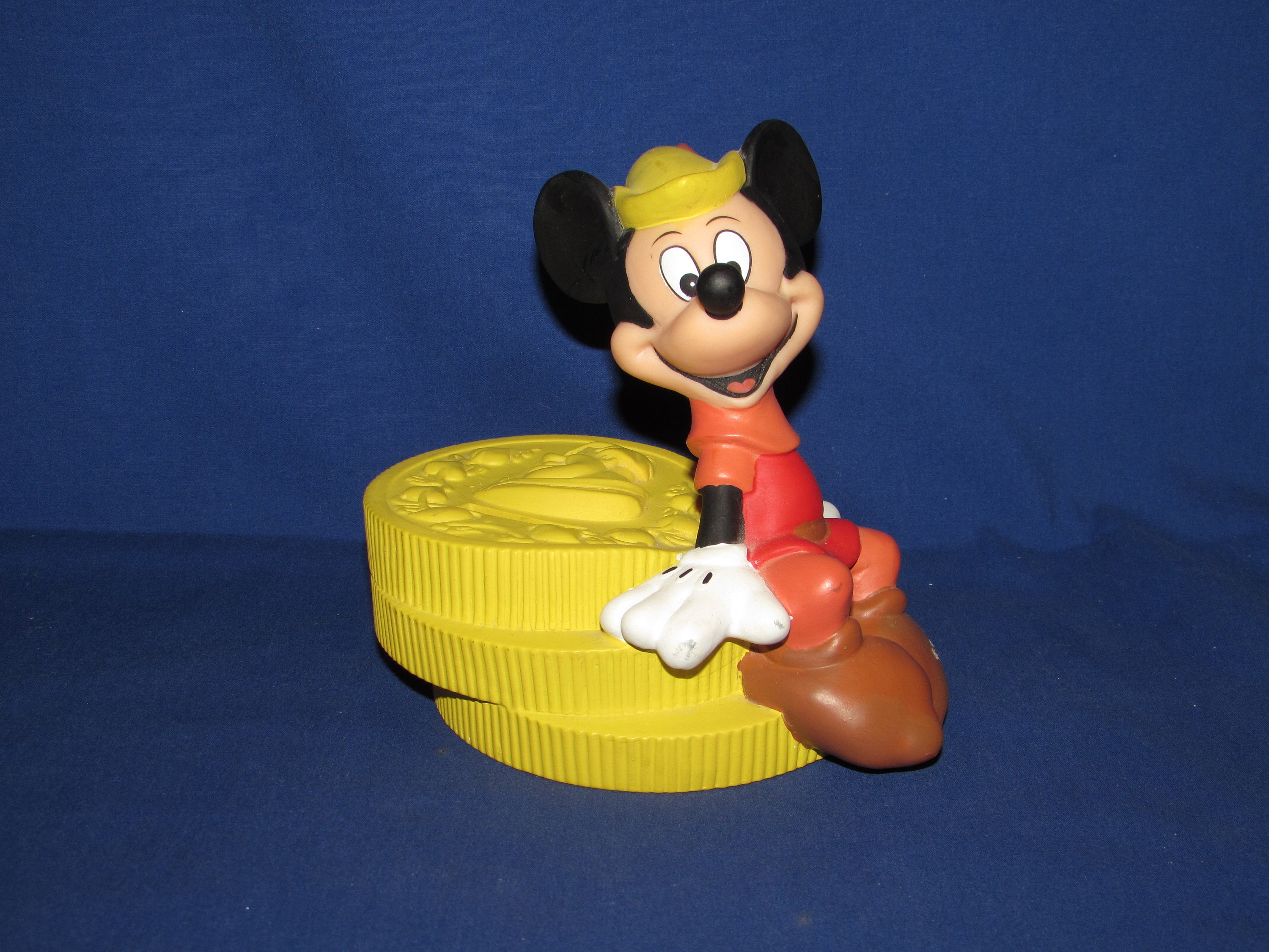 MICKEY MOUSE BANK Robin Hood Sitting on Coins 1980s Rare - Etsy