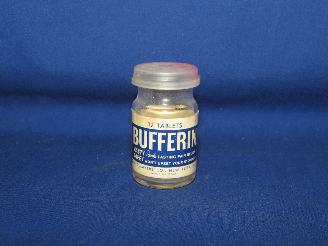 BUFFERIN 12 TABLET Small Bottle 1970s Vintage Medical Free Shipping - Etsy