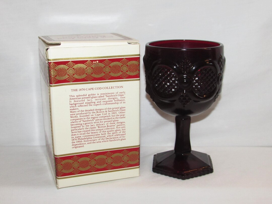 AVON 1876 CAPE COD Water Goblet 1980s Ruby Red - Etsy