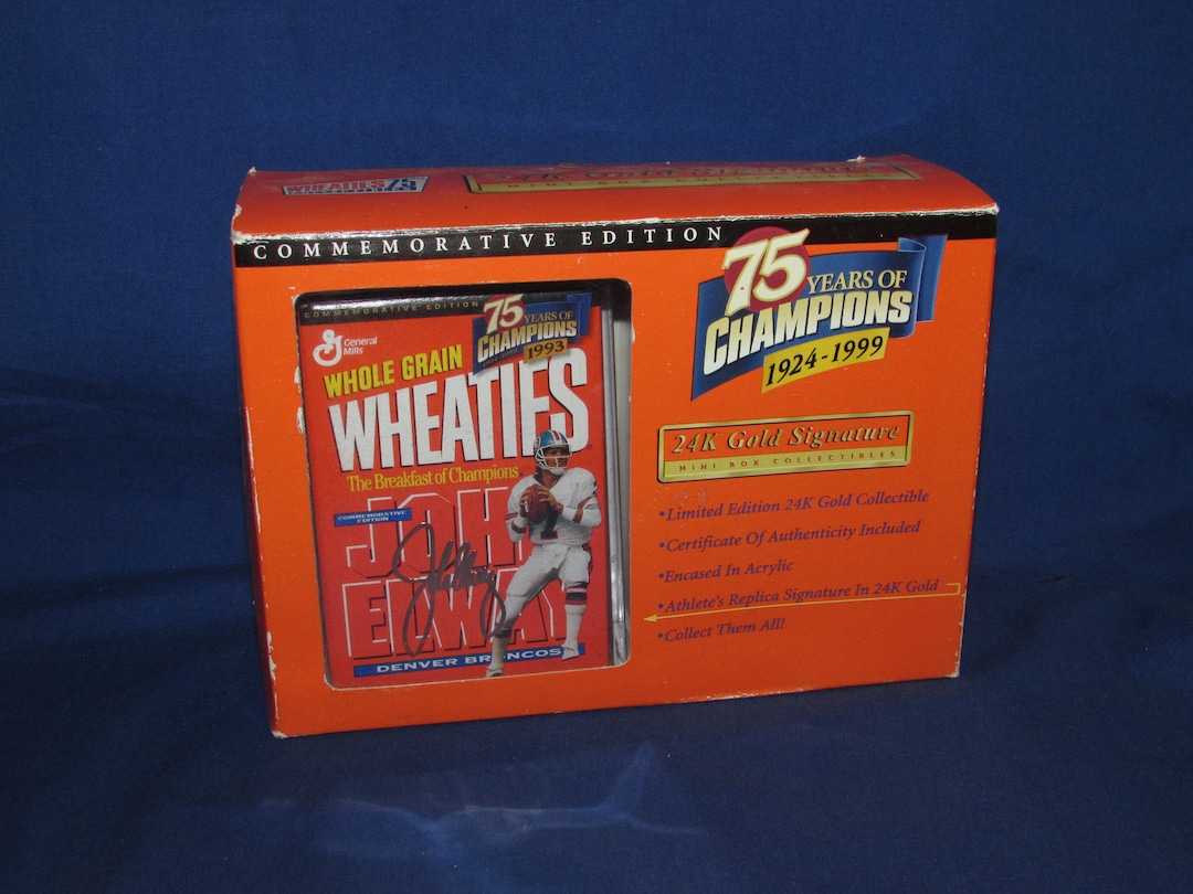JOHN ELWAY Mini Wheaties Box 75 Years of Champions 1924-1999 Sports ...