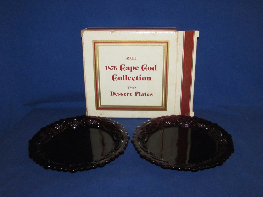 AVON 1876 CAPE COD Dessert Plates Set of 2 1980s Ruby Red Vintage - Etsy
