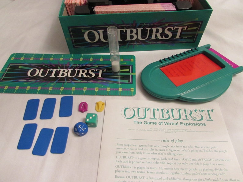 OUTBURST GAME 1994 The Game of Verbal Explosions Vintage | Etsy