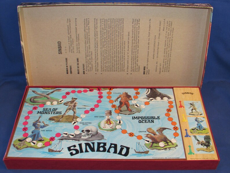 SINBAD GAME 1978 Cadaco Rare Board Game Free Shipping | Etsy