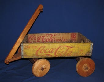 Vintage coca cola wooden wagon store