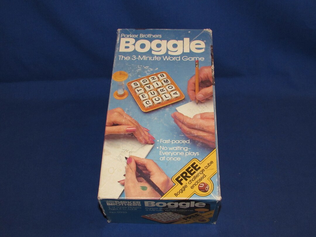 BOGGLE GAME 1983 Classic Parker Brothers WORD Game With Bonus Cube ...
