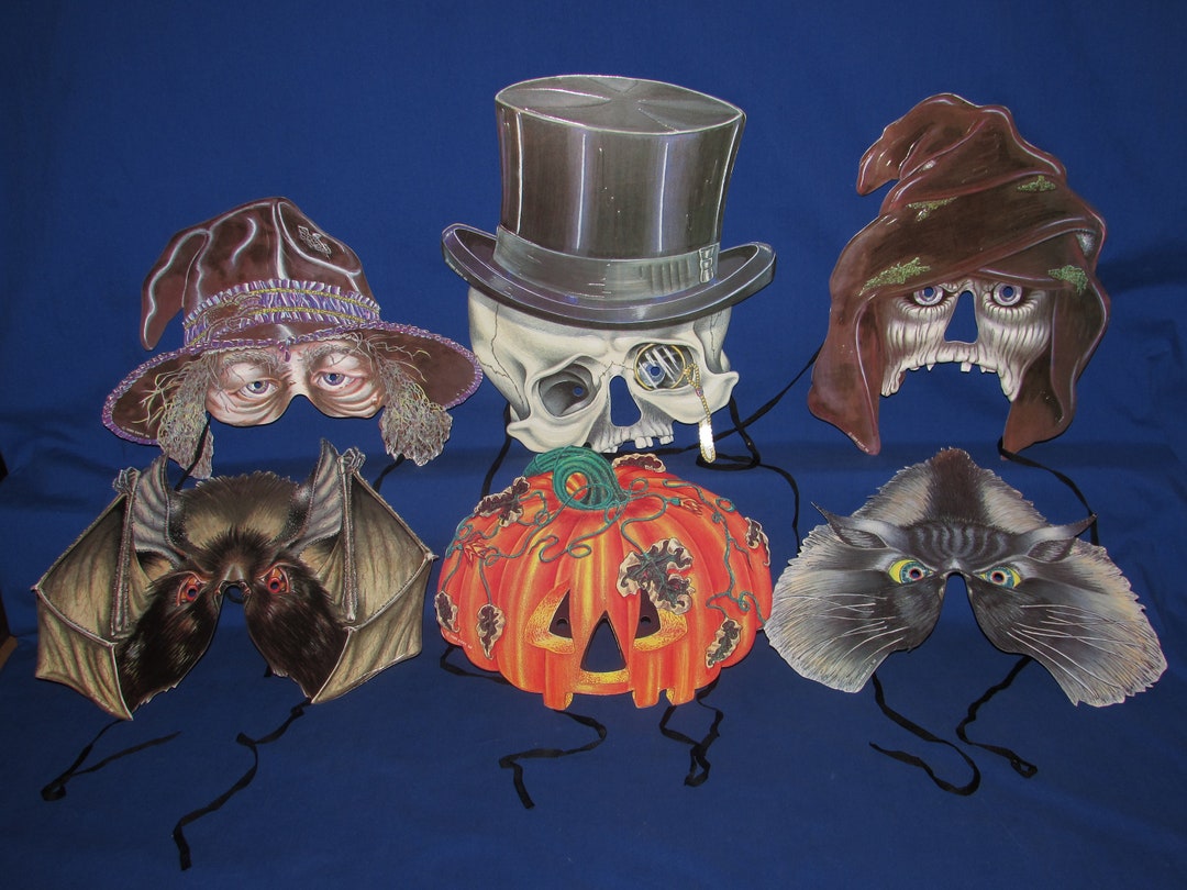 HALLOWEEN MASKS 1985 Department 56 Set of 6 Free Shipping - Etsy
