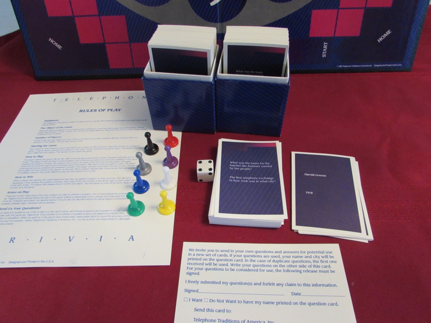 TELEPHONE TRIVIA GAME 1986 Telephone Traditions of America - Etsy