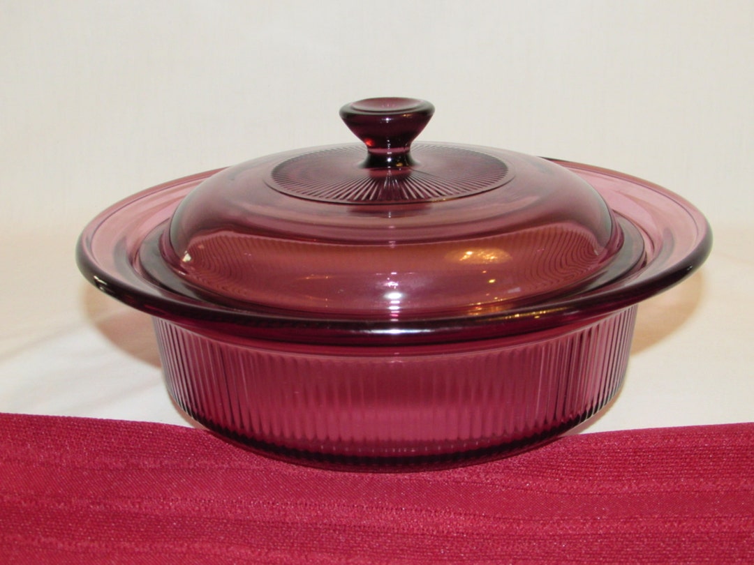 VISIONS CRANBERRY Casserole V-31-B One Quart Corning Pyrex - Etsy