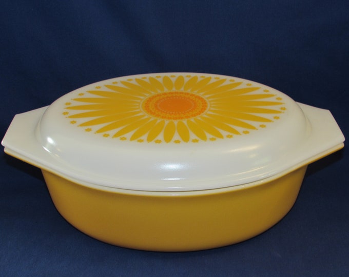 PYREX SUNFLOWER Oval Casserole Dish 045 With Lid Free Shipping - Etsy