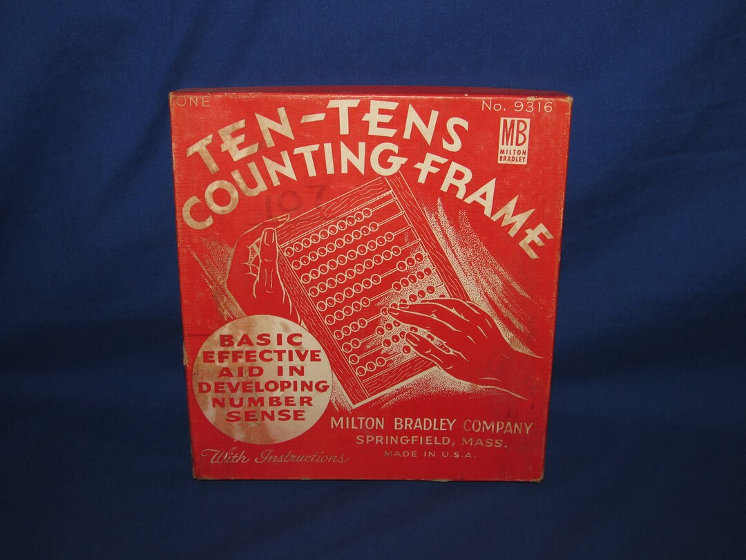 Ten Tens Counting Frame Abacus 1950s Milton Bradley 1950s Etsy