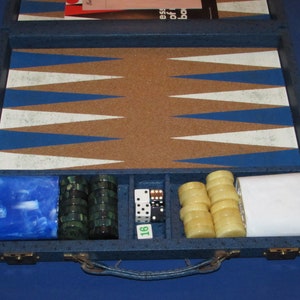 CRISLOID BACKGAMMON SET 1970s Bakelite Pieces Locking Case Free ...